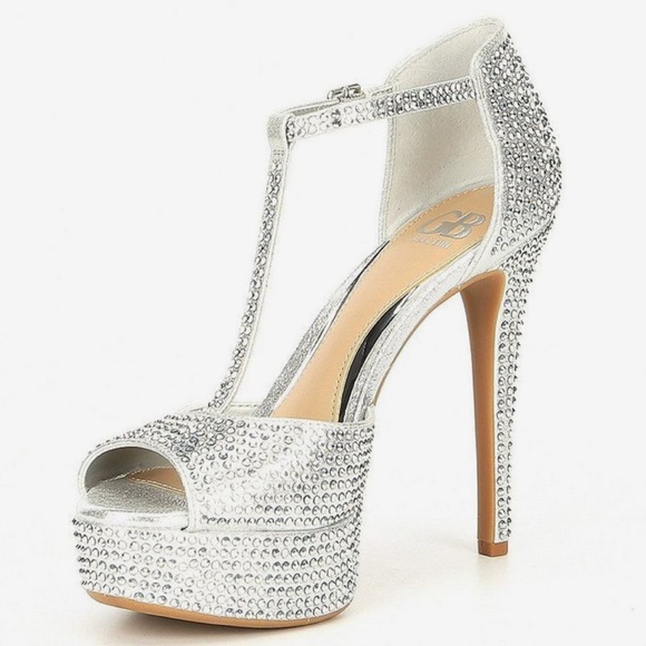 Gianni Bini | Shoes | Gb Brightnight Silver Rhinestone Platform Heels ...